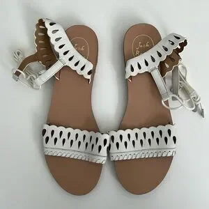 Jack Rogers | Shoes | New 95m Jack Rogers Ankle Wrap Sandals White ...